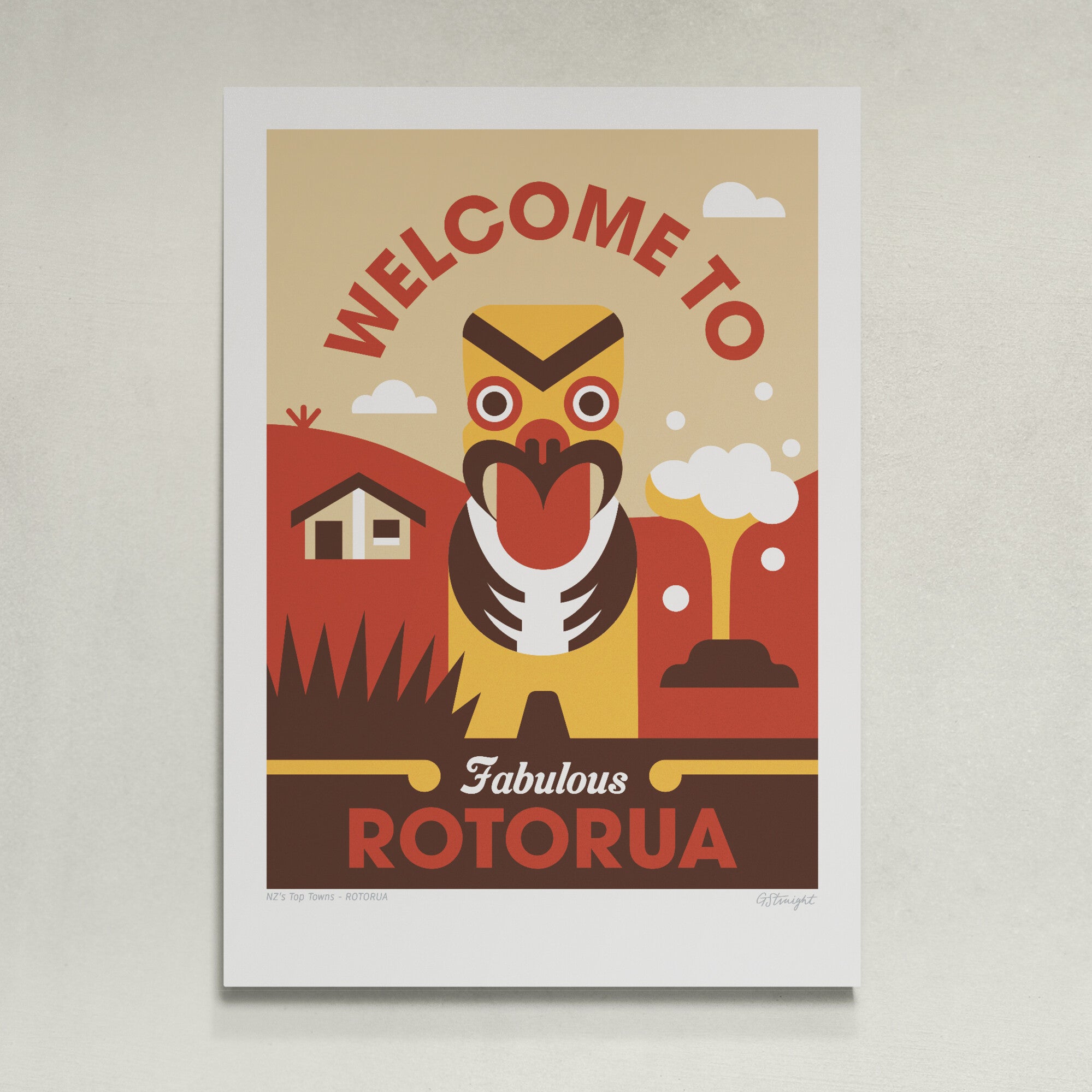 Rotorua Art Print – Māori Culture & Geothermal Wall Art